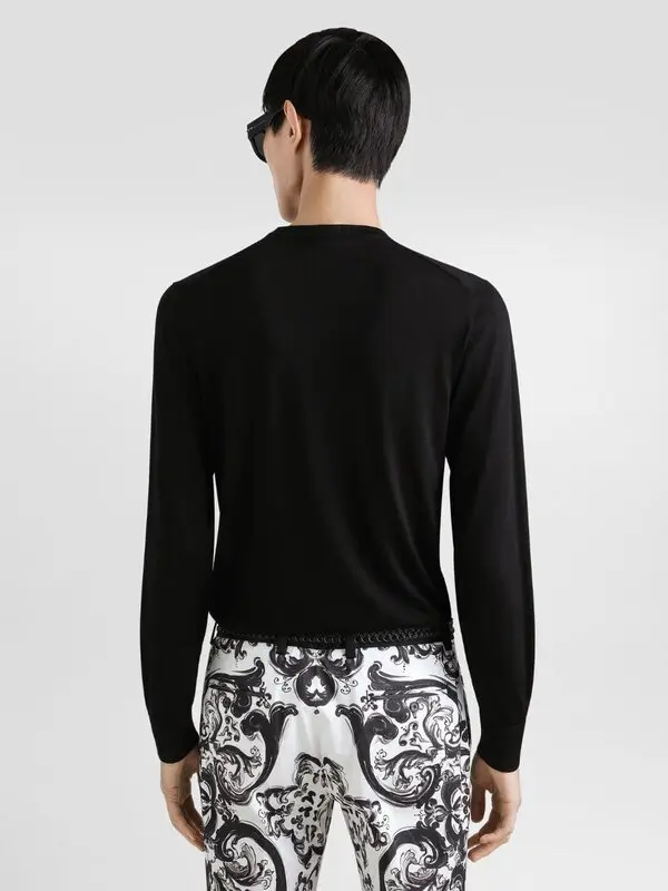 Dolce & Gabbana Silk Crewneck Pullover - Black
