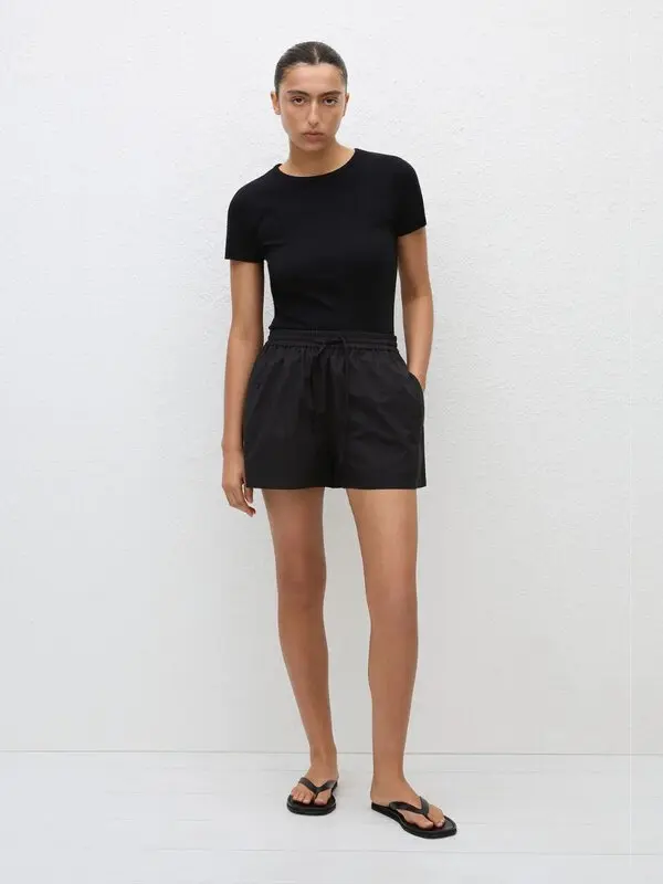 Matteau Relaxed Organic Cotton Shorts - Black
