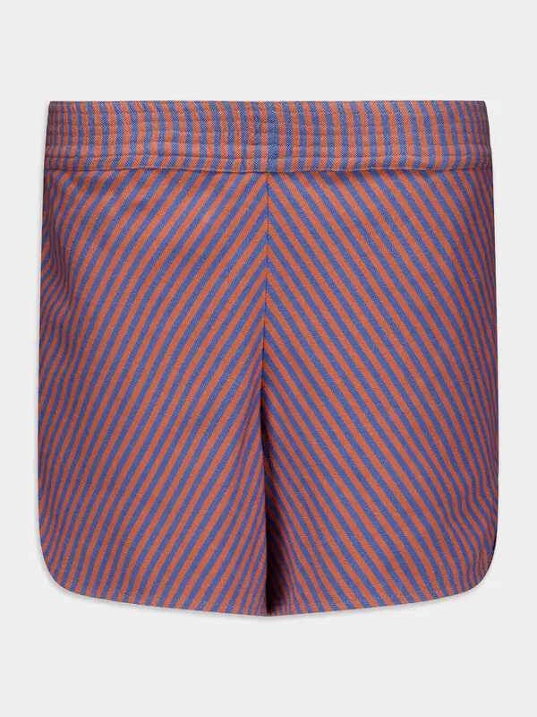 PAULA X Marrakshi Life Striped Cotton Shorts - Blue