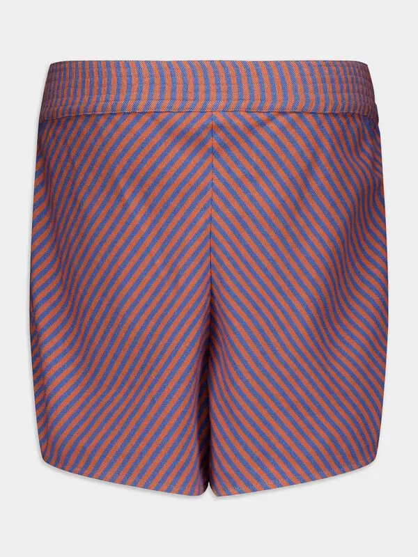 PAULA X Marrakshi Life Striped Cotton Shorts - Blue