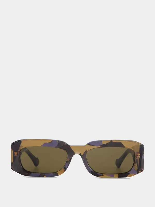 Gucci Rectangular Frame Sunglasses - Brown