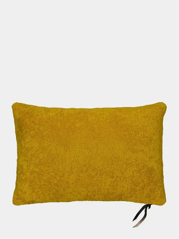Maison De Vacances Bouclette Sheep Wool Cushion - Yellow