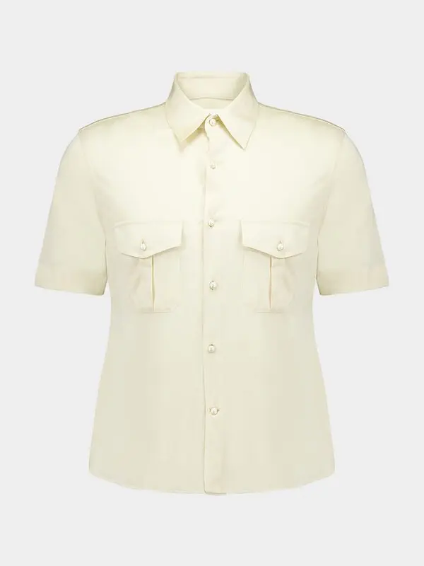 Givenchy Military Fit Silk Shirt - Cream