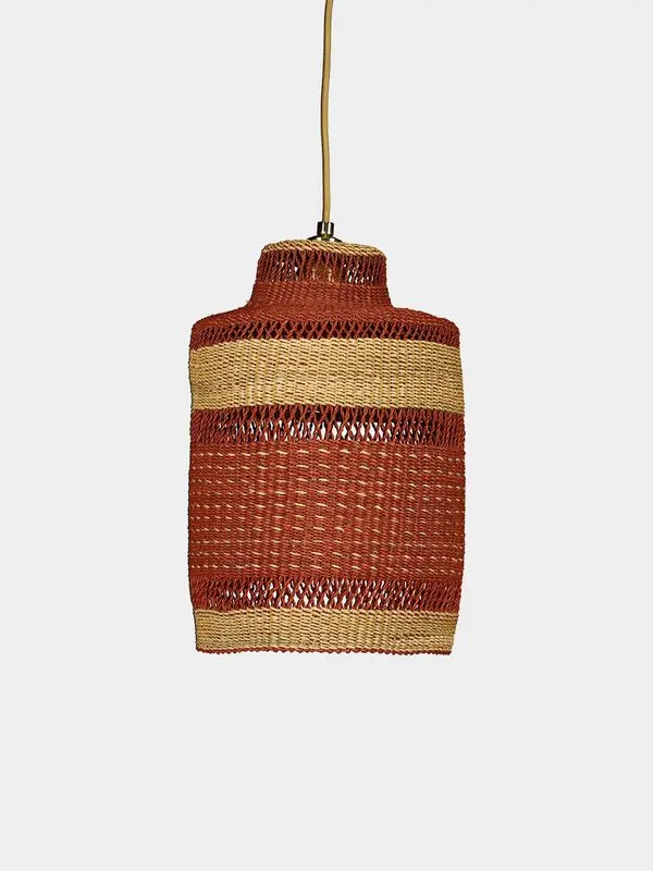 GOLDEN EDITIONS Dash Small Straw Pendant Lamp - Orange