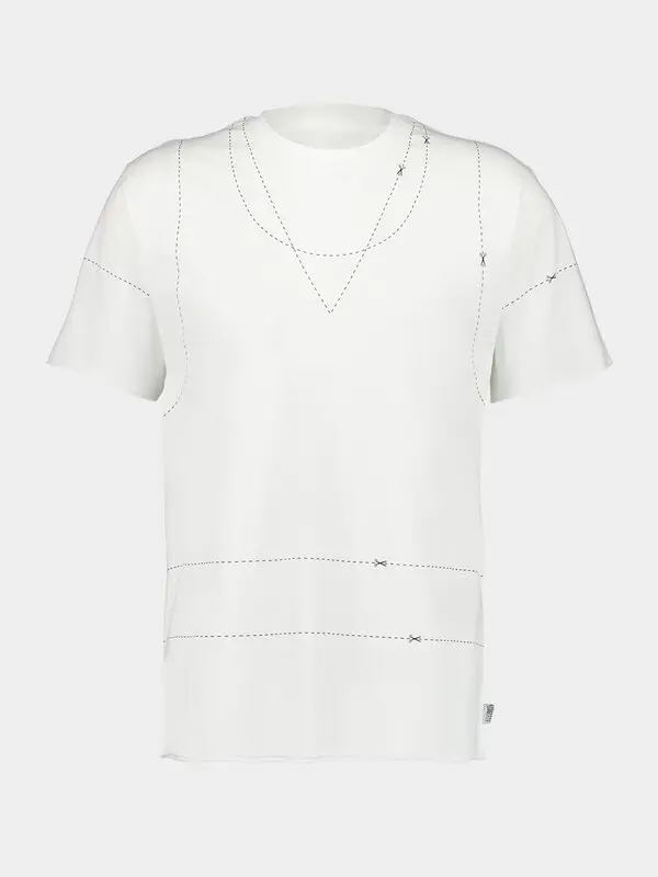 MAISON MARGIELA T-shirt With Seam Line Print - White
