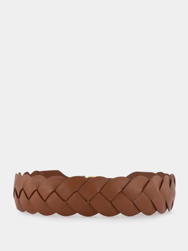 Altuzarra Skinny Braided Belt - Brown