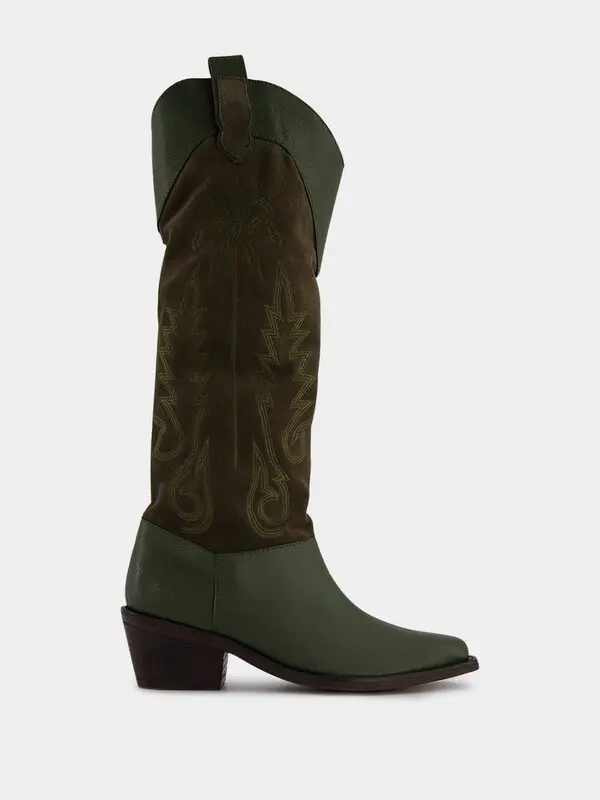 Johanna Ortiz Edge Of The World Leather Boots - Green