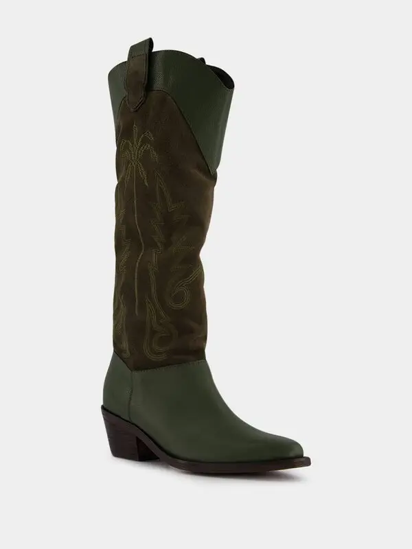 Johanna Ortiz Edge Of The World Leather Boots - Green