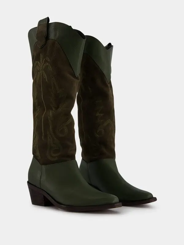 Johanna Ortiz Edge Of The World Leather Boots - Green