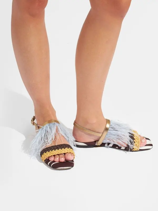 La DoubleJ Feather Sandals - Multicolour