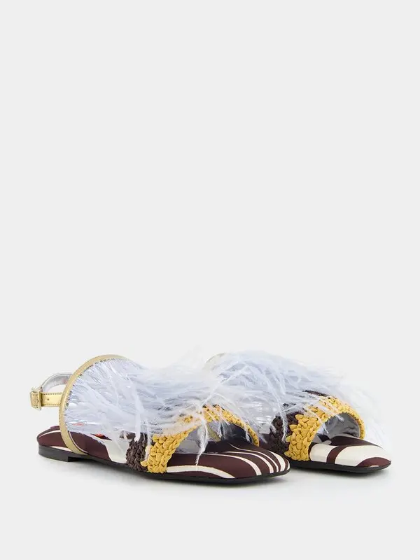 La DoubleJ Feather Sandals - Multicolour