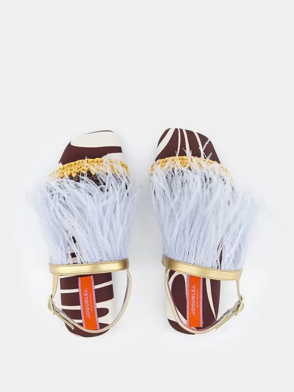 La DoubleJ Feather Sandals - Multicolour