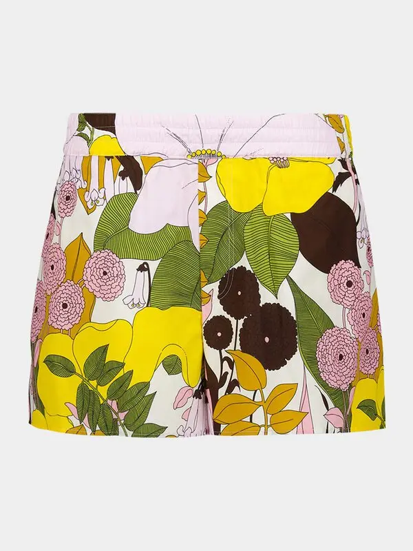 La DoubleJ Flowers-print Cotton Shorts - Multicolour