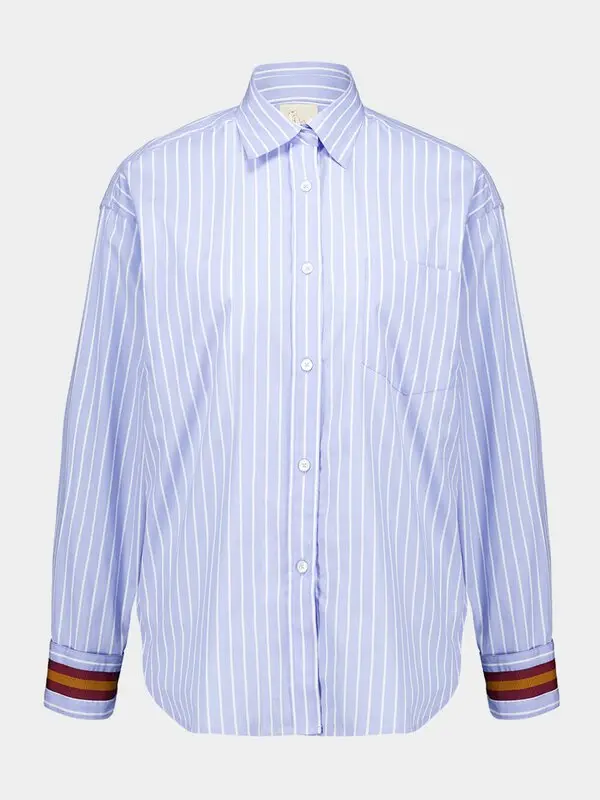 PAULA Striped Oversized Relaxed Fit Shirt - Orange