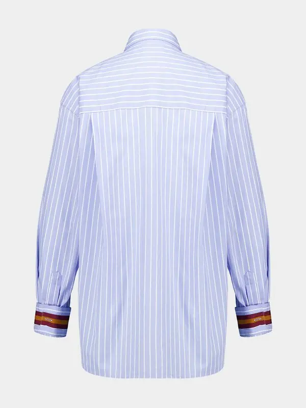 PAULA Striped Oversized Relaxed Fit Shirt - Orange