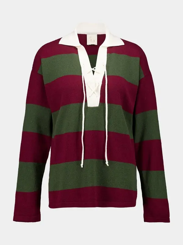 PAULA Knitted Striped Polo Shirt - Multicolour