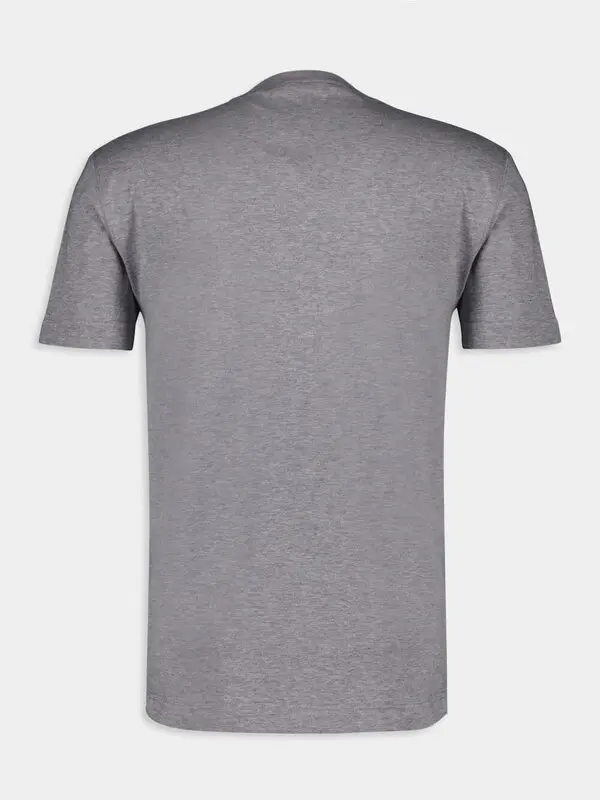 Dolce & Gabbana Melange Cotton T-shirt With Logo Print