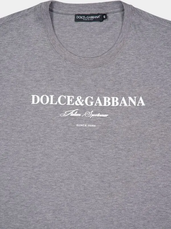 Dolce & Gabbana Melange Cotton T-shirt With Logo Print