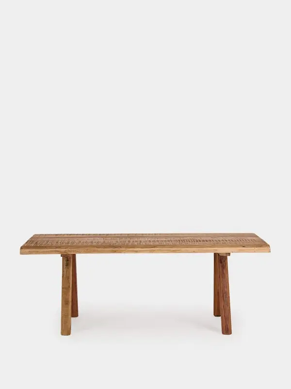Madam Stoltz Recycled Wooden Bench - Brown