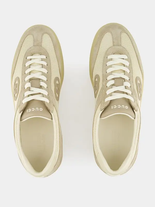 Gucci Oatmeal Suede G75 Sneakers - Beige