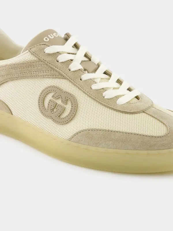 Gucci Oatmeal Suede G75 Sneakers - Beige