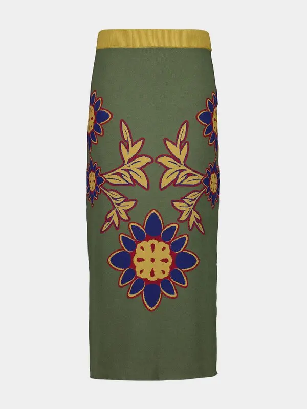 PAULA Jacquard Pencil Skirt - Multicolour