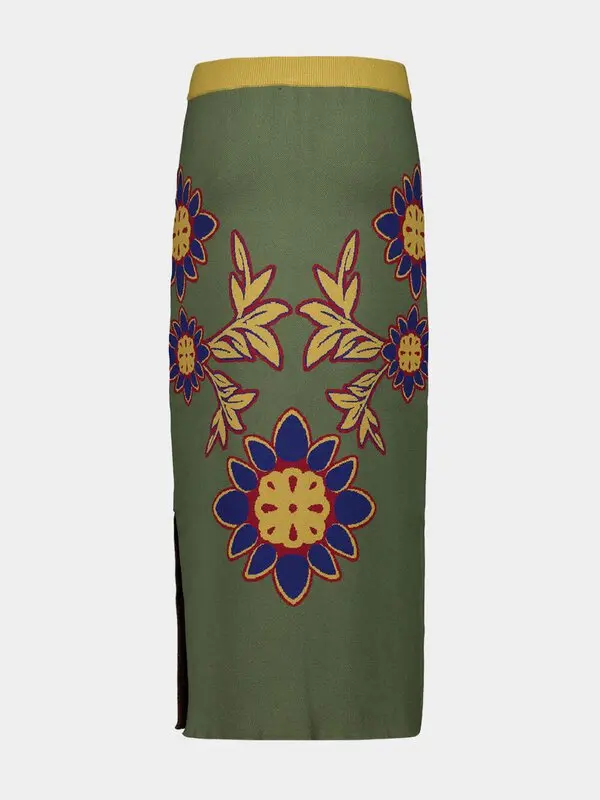 PAULA Jacquard Pencil Skirt - Multicolour