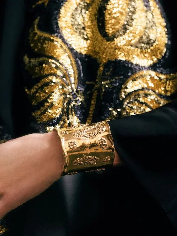 PAULA Lava Organic Textured Brass Cuff