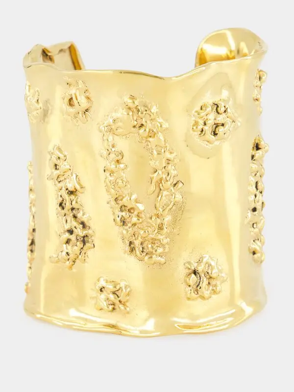 PAULA Lava Organic Textured Brass Cuff