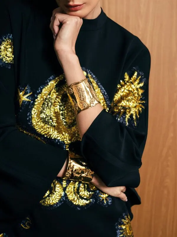 PAULA Lava Organic Textured Brass Cuff