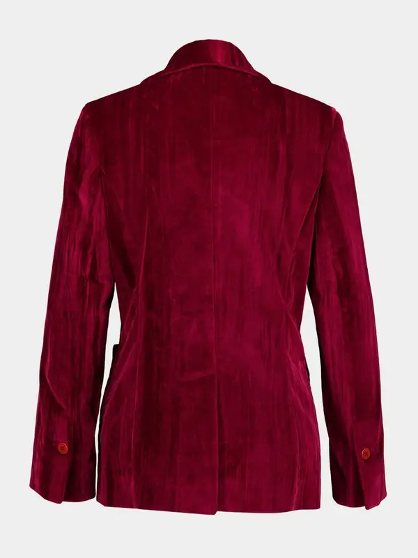 PAULA Tansy Velvet Plissé Blazer