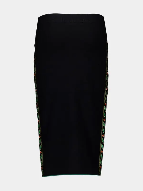 Casablanca Laurel Knit Merino Wool Skirt