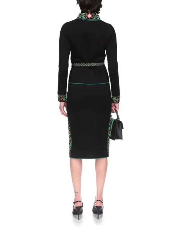 Casablanca Laurel Knit Merino Wool Skirt