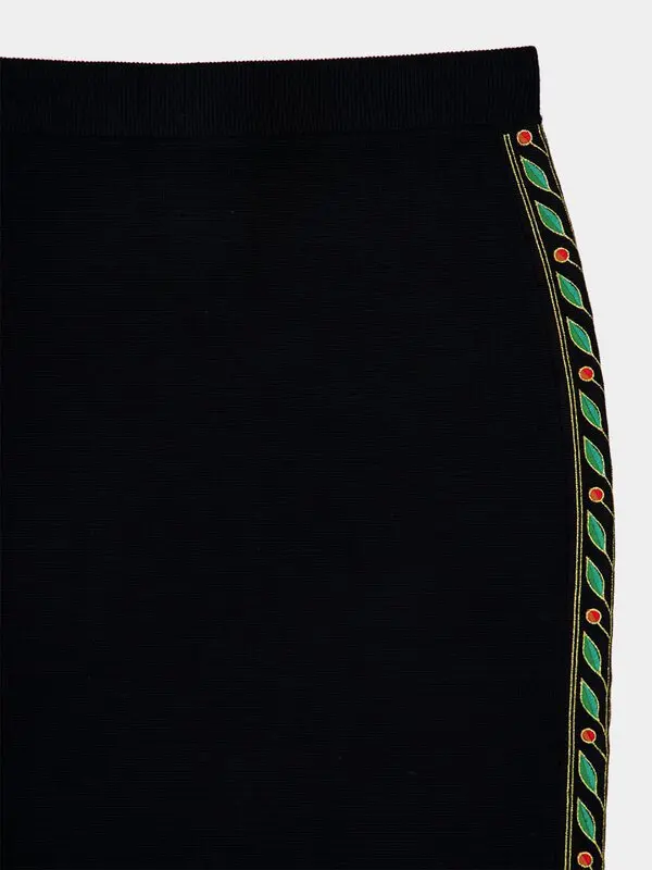 Casablanca Laurel Knit Merino Wool Skirt