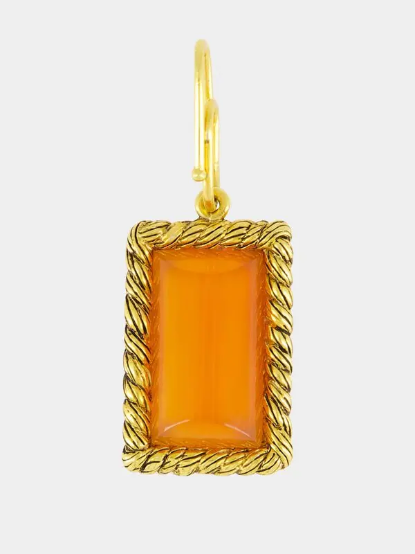 AURÉLIE BIDERMANN Gold Malli Carnelian Charm - Orange