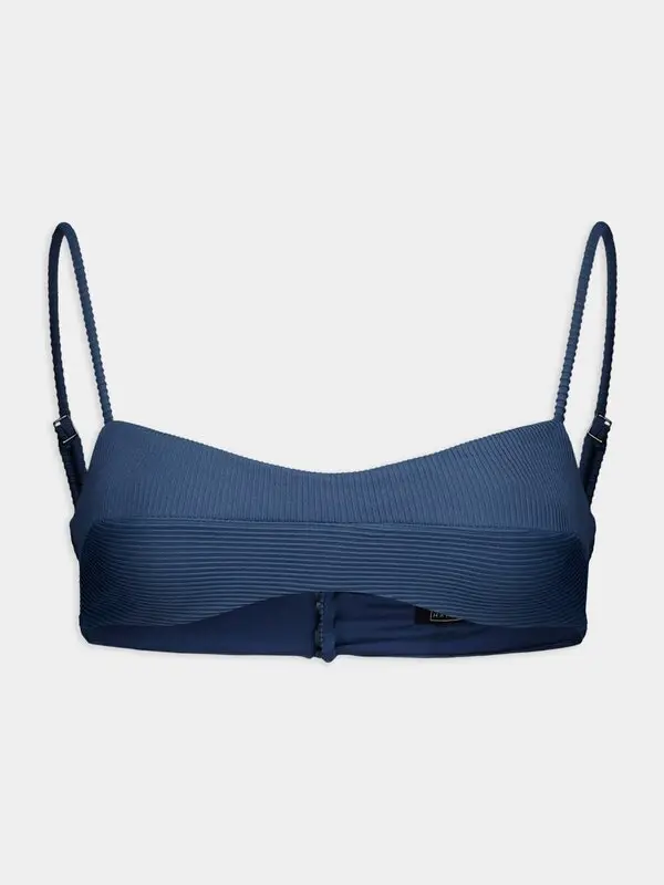 HAIGHT. Agatha Ribbed Bikini Top - Blue