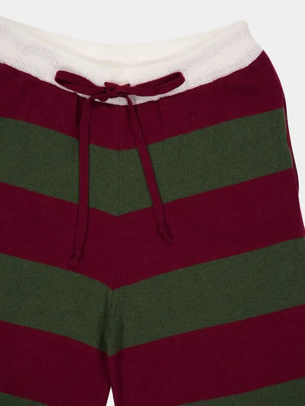 PAULA Mira Striped Knitted Wide-leg Pants - Multicolour