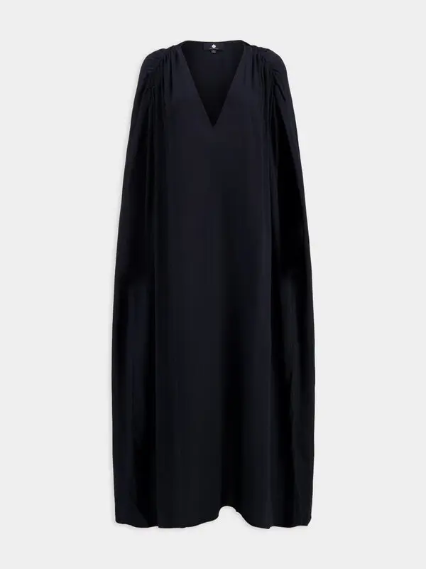 Su Paris Chala Oversize Cape Dress - Black