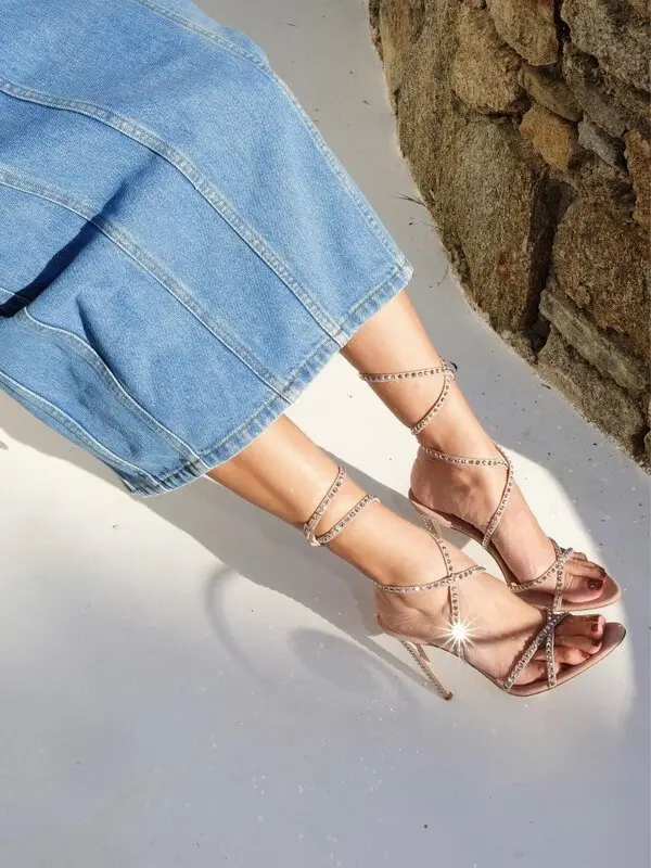 Paris Texas Holly Zoe 105mm Leather Sandals - Pink