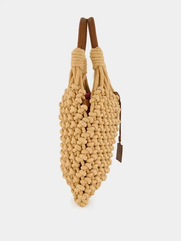 PAULA Marble Phlox Macramé Bag - Purple