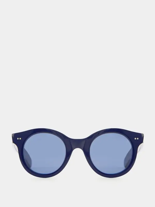 CUTLER AND GROSS Vintage Round Frame Sunglasses - Blue