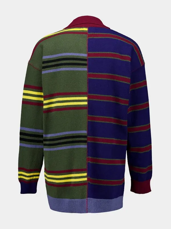 PAULA Magdalene Striped Embroidered Knitted Top