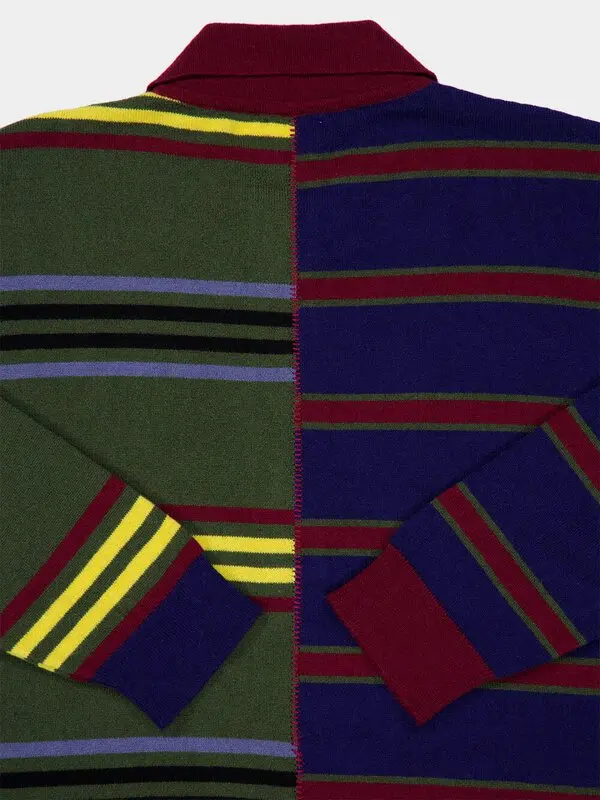 PAULA Magdalene Striped Embroidered Knitted Top