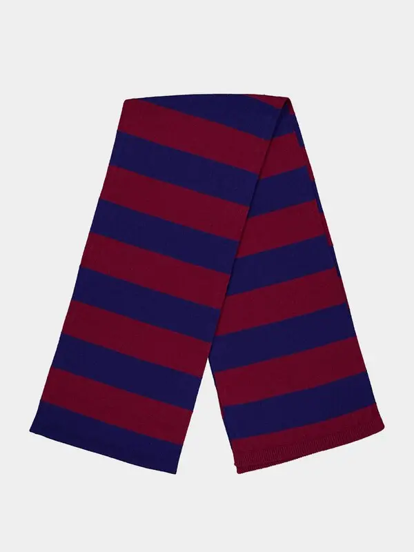 PAULA Lucca Cabernet And Blue Stripes Knitted Scarf - Multicolour