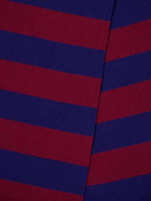 PAULA Lucca Cabernet And Blue Stripes Knitted Scarf - Multicolour