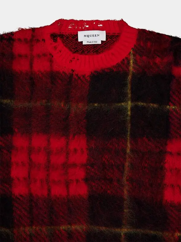Alexander McQueen Tartan Oversized Mohair Jumper