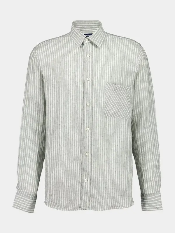 Frescobol Carioca Dark Olive Telles Linen Shirt - Green