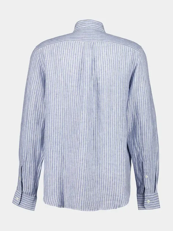 Frescobol Carioca Navy Telles Linen Shirt - Blue