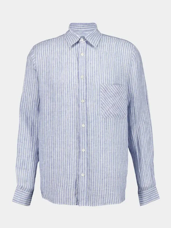 Frescobol Carioca Navy Telles Linen Shirt