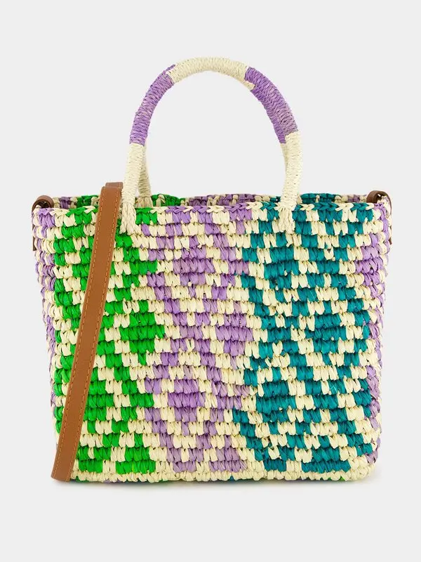 SENSI STUDIO Canasta Patterned Medium Handbag - Multicolour